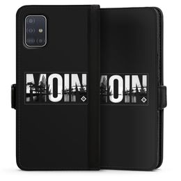 DeinDesign Galaxy A51 Handy Klapph&uuml;lle Handyh&uuml;lle aus Kunst Leder schwarz Flip Case Hamburger Sv Hsv Official Licensed Product Sideflip mit Lasche