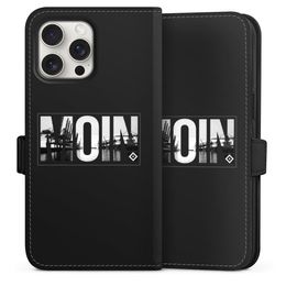 DeinDesign iPhone 15 Pro Max Handy Klapph&uuml;lle Handyh&uuml;lle aus Kunst Leder schwarz Flip Case Hamburger Sv Hsv Official Licensed Product Sideflip mit Lasche