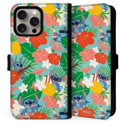 DeinDesign iPhone 16 Pro Handy Klapph&uuml;lle Handyh&uuml;lle aus Kunst Leder schwarz Flip Case Lilo & Stitch Movie Disney Sideflip mit Lasche