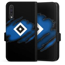 DeinDesign Galaxy A50 Handy Klapph&uuml;lle Handyh&uuml;lle aus Kunst Leder schwarz Flip Case Official Licensed Product Hsv Hamburger Sv Sideflip mit Lasche