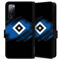 DeinDesign Galaxy S20 Handy Klapph&uuml;lle Handyh&uuml;lle aus Kunst Leder schwarz Flip Case Official Licensed Product Hsv Hamburger Sv Sideflip mit Lasche