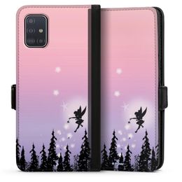 DeinDesign Galaxy A51 Handy Klapph&uuml;lle Handyh&uuml;lle aus Kunst Leder schwarz Flip Case Tinkerbells Official Licensed Product Disney Sideflip mit Lasche