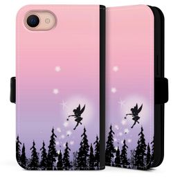 DeinDesign iPhone 16e Handy Klapph&uuml;lle Handyh&uuml;lle aus Kunst Leder schwarz Flip Case Tinkerbells Official Licensed Product Disney Sideflip mit Lasche