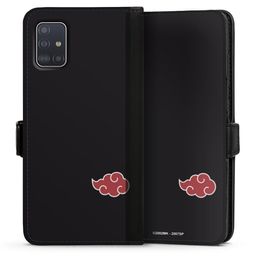 DeinDesign Galaxy A51 Handy Klapph&uuml;lle Handyh&uuml;lle aus Kunst Leder schwarz Flip Case Naruto Shippuden Akatsuki Official Licensed Product Sideflip mit Lasche