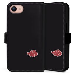 DeinDesign iPhone 16e Handy Klapph&uuml;lle Handyh&uuml;lle aus Kunst Leder schwarz Flip Case Naruto Shippuden Akatsuki Official Licensed Product Sideflip mit Lasche