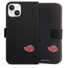 DeinDesign iPhone 14 Handy Klapph&uuml;lle Handyh&uuml;lle aus Kunst Leder schwarz Flip Case Naruto Shippuden Akatsuki Official Licensed Product Sideflip mit Lasche