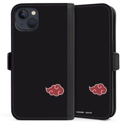DeinDesign iPhone 13 Handy Klapph&uuml;lle Handyh&uuml;lle aus Kunst Leder schwarz Flip Case Naruto Shippuden Akatsuki Official Licensed Product Sideflip mit Lasche