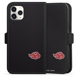 DeinDesign iPhone 11 Pro Handy Klapph&uuml;lle Handyh&uuml;lle aus Kunst Leder schwarz Flip Case Naruto Shippuden Akatsuki Official Licensed Product Sideflip mit Lasche