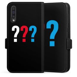 DeinDesign Galaxy A50 Handy Klapph&uuml;lle Handyh&uuml;lle aus Kunst Leder schwarz Flip Case Official Licensed Product Die Drei ??? Logo Sideflip mit Lasche