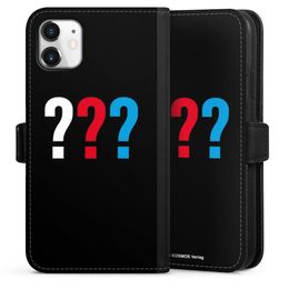 DeinDesign iPhone 11 Handy Klapph&uuml;lle Handyh&uuml;lle aus Kunst Leder schwarz Flip Case Official Licensed Product Die Drei ??? Logo Sideflip mit Lasche