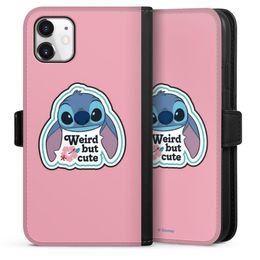 DeinDesign iPhone 11 Handy Klapph&uuml;lle Handyh&uuml;lle aus Kunst Leder schwarz Flip Case Lilo & Stitch Disney Sayings Sideflip mit Lasche