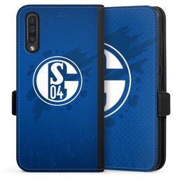 DeinDesign Galaxy A50 Handy Klapph&uuml;lle Handyh&uuml;lle aus Kunst Leder schwarz Flip Case Official Licensed Product Fc Schalke 04 Schalke 04 Sideflip mit Lasche