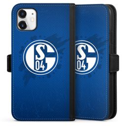 DeinDesign iPhone 11 Handy Klapph&uuml;lle Handyh&uuml;lle aus Kunst Leder schwarz Flip Case Official Licensed Product Fc Schalke 04 Schalke 04 Sideflip mit Lasche