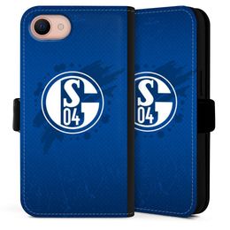 DeinDesign iPhone 16e Handy Klapph&uuml;lle Handyh&uuml;lle aus Kunst Leder schwarz Flip Case Official Licensed Product Fc Schalke 04 Schalke 04 Sideflip mit Lasche