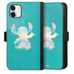 DeinDesign iPhone 11 Handy Klapph&uuml;lle Handyh&uuml;lle aus Kunst Leder schwarz Flip Case Lilo & Stitch Official Licensed Product Disney Sideflip mit Lasche