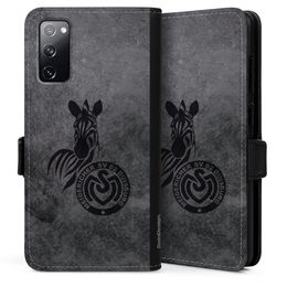DeinDesign Galaxy S20 Handy Klapph&uuml;lle Handyh&uuml;lle aus Kunst Leder schwarz Flip Case Msv Duisburg Zebra Official Licensed Product Sideflip mit Lasche