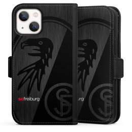 DeinDesign Galaxy A51 Handy Klapph&uuml;lle Handyh&uuml;lle aus Kunst Leder schwarz Flip Case Sc Freiburg Metallic Look Official Licensed Product Sideflip mit Lasche