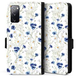 DeinDesign Galaxy S20 Handy Klapph&uuml;lle Handyh&uuml;lle aus Kunst Leder schwarz Flip Case Muster Flowers Flower Sideflip mit Lasche