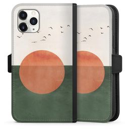 DeinDesign iPhone 11 Pro Handy Klapph&uuml;lle Handyh&uuml;lle aus Kunst Leder schwarz Flip Case Sunshine Bird Sunset Sideflip mit Lasche