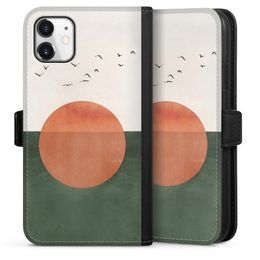 DeinDesign iPhone 11 Handy Klapph&uuml;lle Handyh&uuml;lle aus Kunst Leder schwarz Flip Case Sunshine Bird Sunset Sideflip mit Lasche