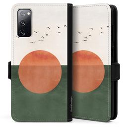 DeinDesign Galaxy S20 Handy Klapph&uuml;lle Handyh&uuml;lle aus Kunst Leder schwarz Flip Case Sunset Bird Sunshine Sideflip mit Lasche