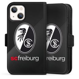 DeinDesign Galaxy A51 Handy Klapph&uuml;lle Handyh&uuml;lle aus Kunst Leder schwarz Flip Case Sc Freiburg Lettering Logo Sideflip mit Lasche