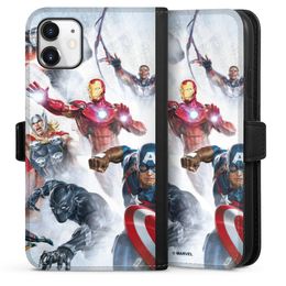 DeinDesign iPhone 11 Handy Klapph&uuml;lle Handyh&uuml;lle aus Kunst Leder schwarz Flip Case Marvel Avengers Official Licensed Product Sideflip mit Lasche