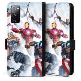 DeinDesign Galaxy S20 Handy Klapph&uuml;lle Handyh&uuml;lle aus Kunst Leder schwarz Flip Case Marvel Avengers Official Licensed Product Sideflip mit Lasche