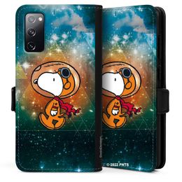 DeinDesign Galaxy S20 Handy Klapph&uuml;lle Handyh&uuml;lle aus Kunst Leder schwarz Flip Case Official Licensed Product Astronaut Snoopy Sideflip mit Lasche