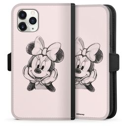 DeinDesign iPhone 11 Pro Handy Klapph&uuml;lle Handyh&uuml;lle aus Kunst Leder schwarz Flip Case Official Licensed Product Disney Minnie Mouse Sideflip mit Lasche
