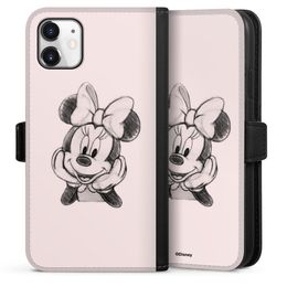 DeinDesign iPhone 11 Handy Klapph&uuml;lle Handyh&uuml;lle aus Kunst Leder schwarz Flip Case Official Licensed Product Disney Minnie Mouse Sideflip mit Lasche