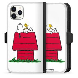 DeinDesign iPhone 11 Pro Handy Klapph&uuml;lle Handyh&uuml;lle aus Kunst Leder schwarz Flip Case Snoopy Peanuts Official Licensed Product Sideflip mit Lasche
