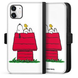 DeinDesign iPhone 11 Handy Klapph&uuml;lle Handyh&uuml;lle aus Kunst Leder schwarz Flip Case Snoopy Peanuts Official Licensed Product Sideflip mit Lasche