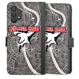 DeinDesign Galaxy A32 4G Handy Klapph&uuml;lle Handyh&uuml;lle aus Kunst Leder schwarz Flip Case K&ouml;lner Haie Ice Hockey Official Licensed Product Sideflip mit Lasche