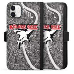 DeinDesign iPhone 11 Handy Klapph&uuml;lle Handyh&uuml;lle aus Kunst Leder schwarz Flip Case K&ouml;lner Haie Ice Hockey Official Licensed Product Sideflip mit Lasche