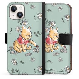 DeinDesign iPhone 14 Handy Klapph&uuml;lle Handyh&uuml;lle aus Kunst Leder schwarz Flip Case Disney Winnie The Pooh Official Licensed Product Sideflip mit Lasche