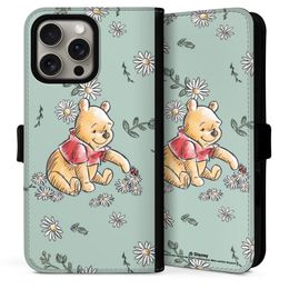 DeinDesign iPhone 16 Pro Handy Klapph&uuml;lle Handyh&uuml;lle aus Kunst Leder schwarz Flip Case Disney Winnie The Pooh Official Licensed Product Sideflip mit Lasche