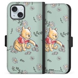 DeinDesign iPhone 15 Handy Klapph&uuml;lle Handyh&uuml;lle aus Kunst Leder schwarz Flip Case Disney Winnie The Pooh Official Licensed Product Sideflip mit Lasche
