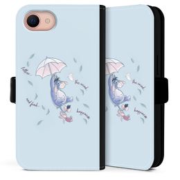 DeinDesign iPhone 16e Handy Klapph&uuml;lle Handyh&uuml;lle aus Kunst Leder schwarz Flip Case Official Licensed Product Winnie The Pooh Eeyore Disney Sideflip mit Lasche