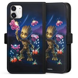 DeinDesign iPhone 11 Handy Klapph&uuml;lle Handyh&uuml;lle aus Kunst Leder schwarz Flip Case Baby Groot Marvel Guardians Of The Galaxy Sideflip mit Lasche