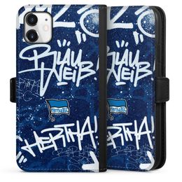 DeinDesign iPhone 11 Handy Klapph&uuml;lle Handyh&uuml;lle aus Kunst Leder schwarz Flip Case Official Licensed Product Hertha Bsc Graffiti Sideflip mit Lasche