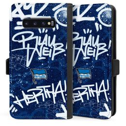 DeinDesign Galaxy S10 Plus Handy Klapph&uuml;lle Handyh&uuml;lle aus Kunst Leder schwarz Flip Case Official Licensed Product Hertha Bsc Graffiti Sideflip mit Lasche