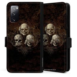 DeinDesign Galaxy S20 Handy Klapph&uuml;lle Handyh&uuml;lle aus Kunst Leder schwarz Flip Case Gothic Skulls Art Sideflip mit Lasche