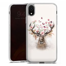 DeinDesign iPhone Xr Handy Silikon H&uuml;lle Case transparent Handyh&uuml;lle Deer Flowers Animals Silikon Case