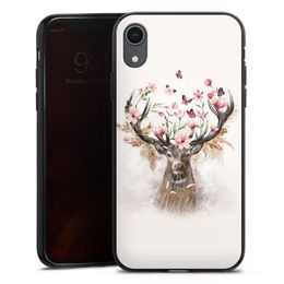 DeinDesign iPhone Xr Handy Silikon H&uuml;lle Case schwarz Handyh&uuml;lle Deer Flowers Animals