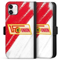 DeinDesign iPhone 11 Handy Klapph&uuml;lle Handyh&uuml;lle aus Kunst Leder schwarz Flip Case 1. Fc Union Berlin Logo Official Licensed Product Sideflip mit Lasche