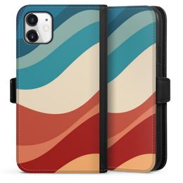 DeinDesign iPhone 11 Handy Klapph&uuml;lle Handyh&uuml;lle aus Kunst Leder schwarz Flip Case Ombre Wave Colour Sideflip mit Lasche