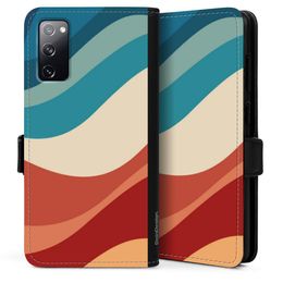 DeinDesign Galaxy S20 Handy Klapph&uuml;lle Handyh&uuml;lle aus Kunst Leder schwarz Flip Case Ombre Wave Colour Sideflip mit Lasche