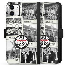 DeinDesign iPhone 11 Handy Klapph&uuml;lle Handyh&uuml;lle aus Kunst Leder schwarz Flip Case Retro Official Licensed Product Eintracht Frankfurt Sideflip mit Lasche