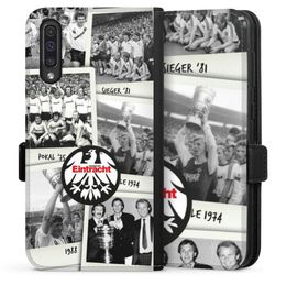 DeinDesign Galaxy A50 Handy Klapph&uuml;lle Handyh&uuml;lle aus Kunst Leder schwarz Flip Case Retro Official Licensed Product Eintracht Frankfurt Sideflip mit Lasche